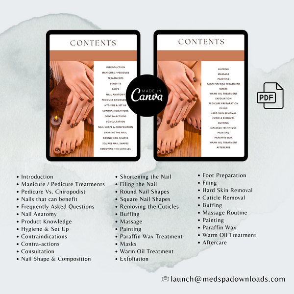 Manicure & Pedicure Editable Training Manual – MedSPA Downloads