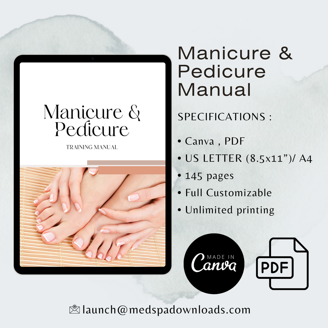 Manicure & Pedicure Editable Training Manual – MedSPA Downloads